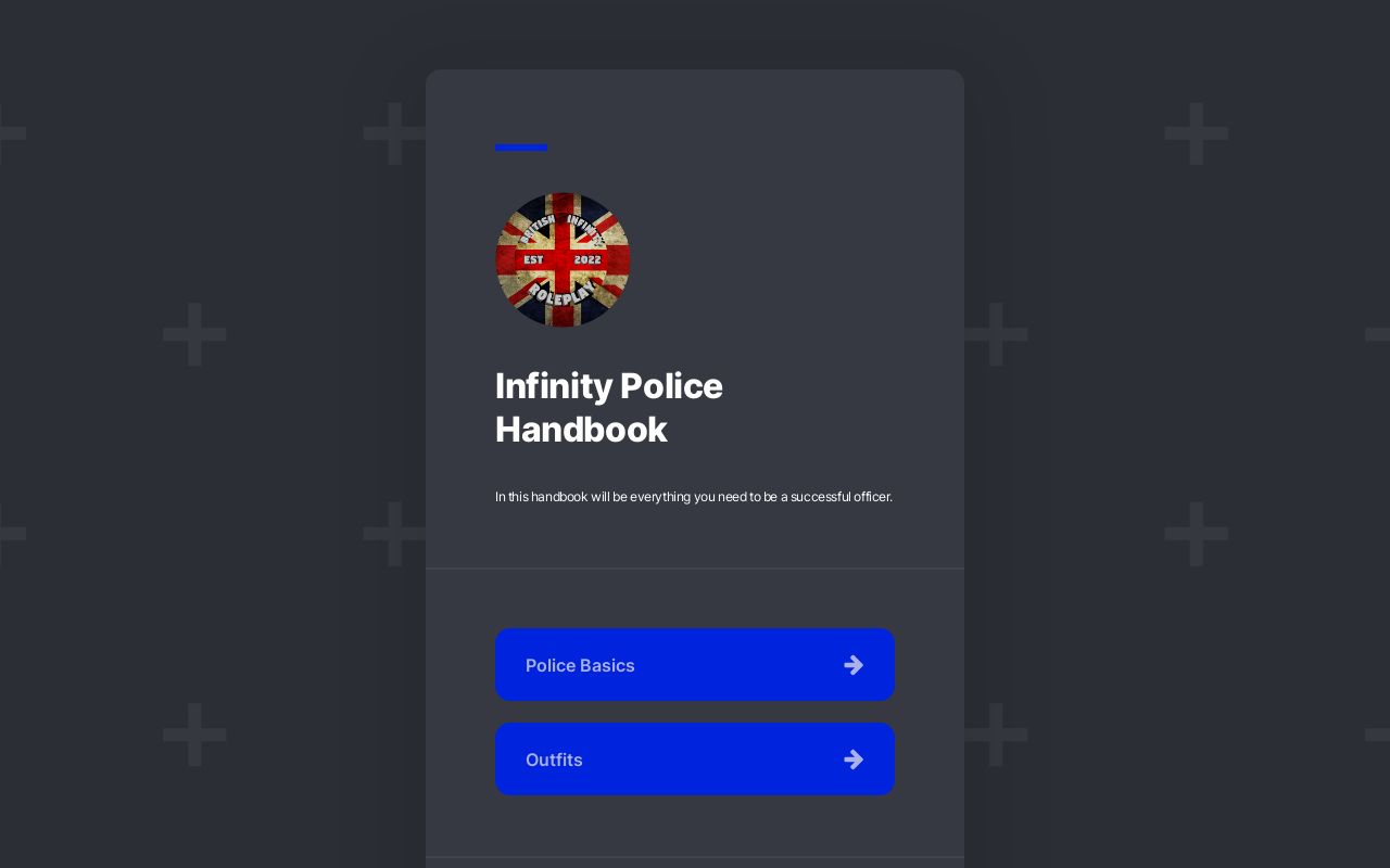 Infinity Police Handbook